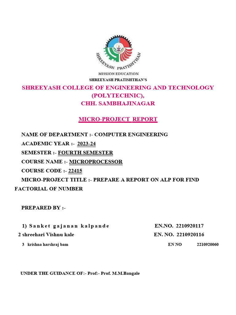 Project Done | PDF | Assembly Language | Programming