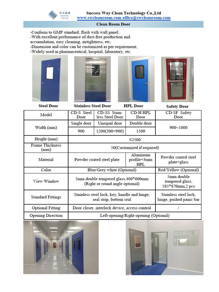 2.Clean Room Door | PDF | Door | Architectural Elements