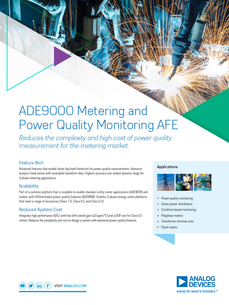 ADE9000 Product Highlight | PDF | Analog To Digital Converter | Root ...