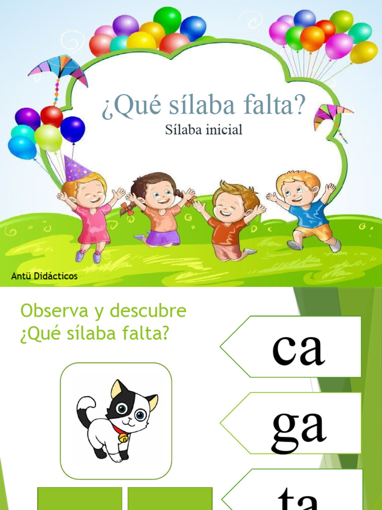 Sonido Inicial Silabico Pdf