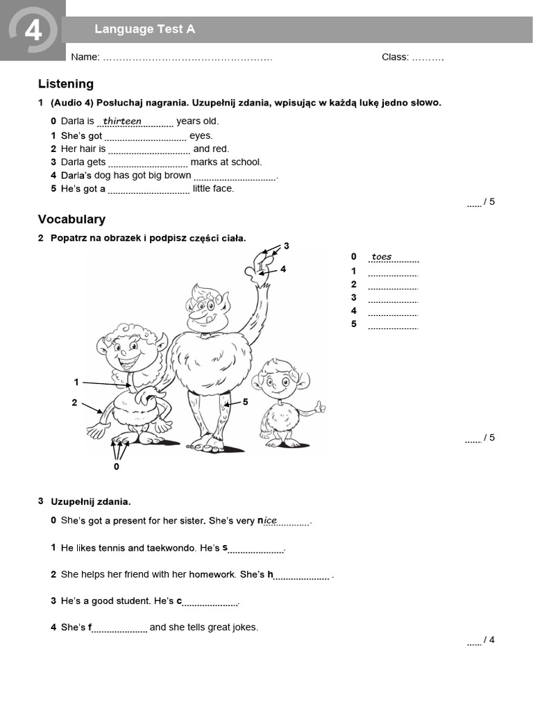 Listening: Language Test A | PDF | Linguistics