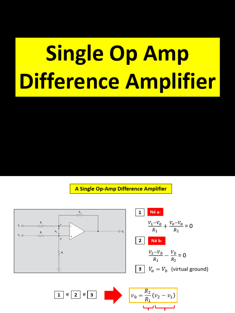 Single Op-Amp Difference Amplifier | PDF | Amplifier | Operational ...