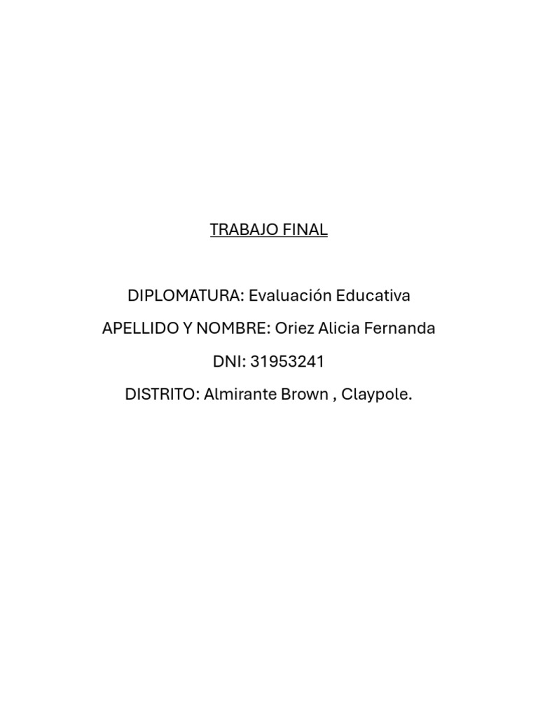 Final Ev. Educ. | PDF | Institución | Evaluación