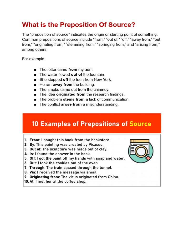 What Is The Preposition of Source | PDF