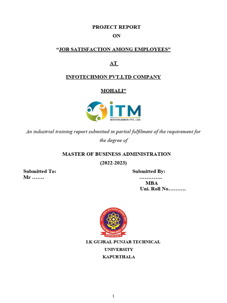 Job Satisfaction Project Full | PDF | Job Satisfaction | Performance ...