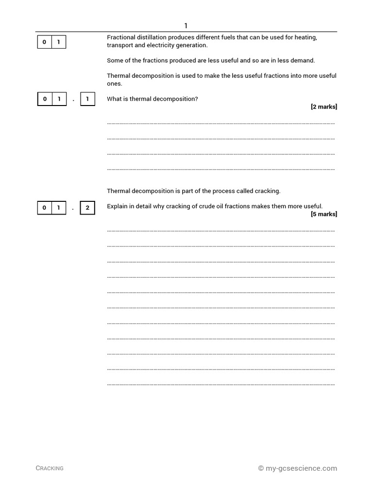 Understanding Thermal Decomposition and Cracking | PDF | Cracking ...