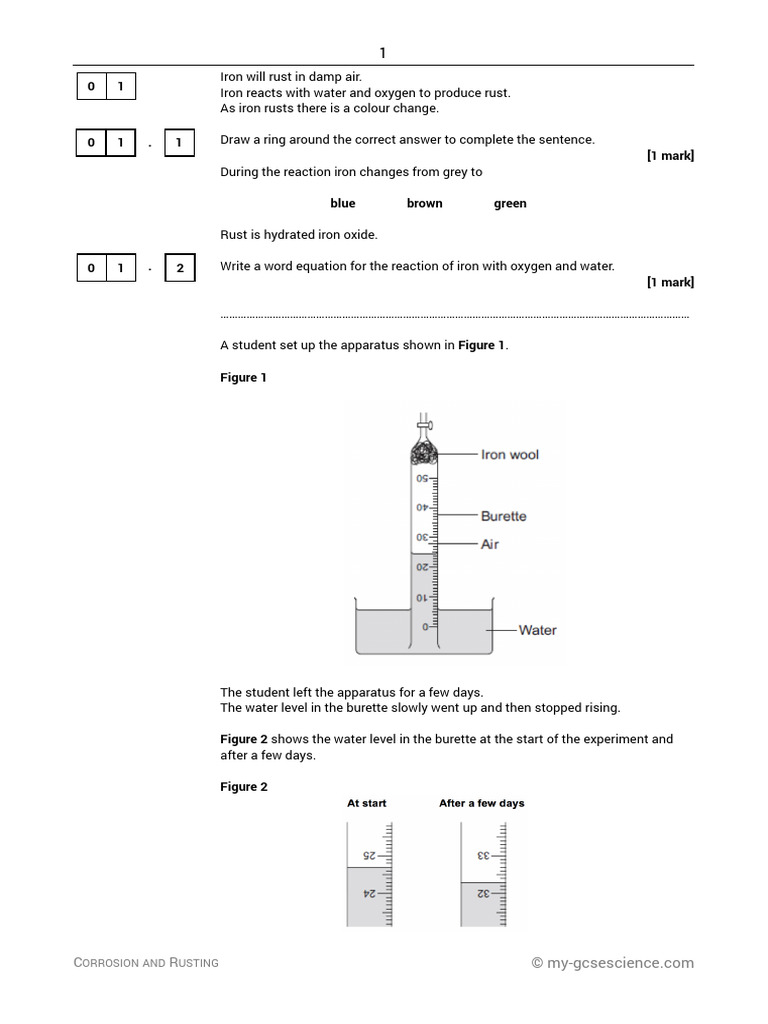 Corrosion and Rusting Questions | PDF | Rust | Iron
