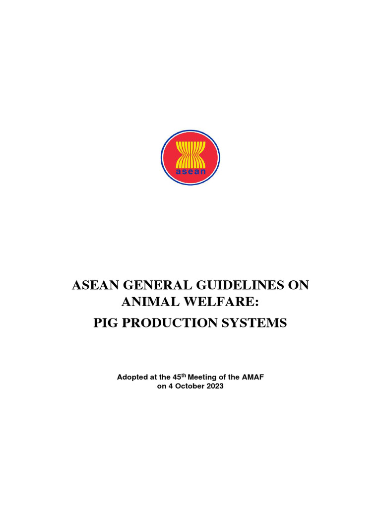 ASEAN General Guideline On Animal Welfare Pig Production Systems | PDF ...