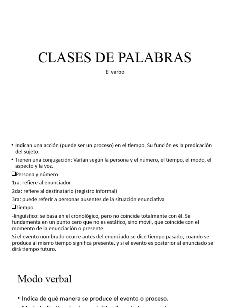 El Verbo | Descargar gratis PDF | Verbo | Conjugación gramatical