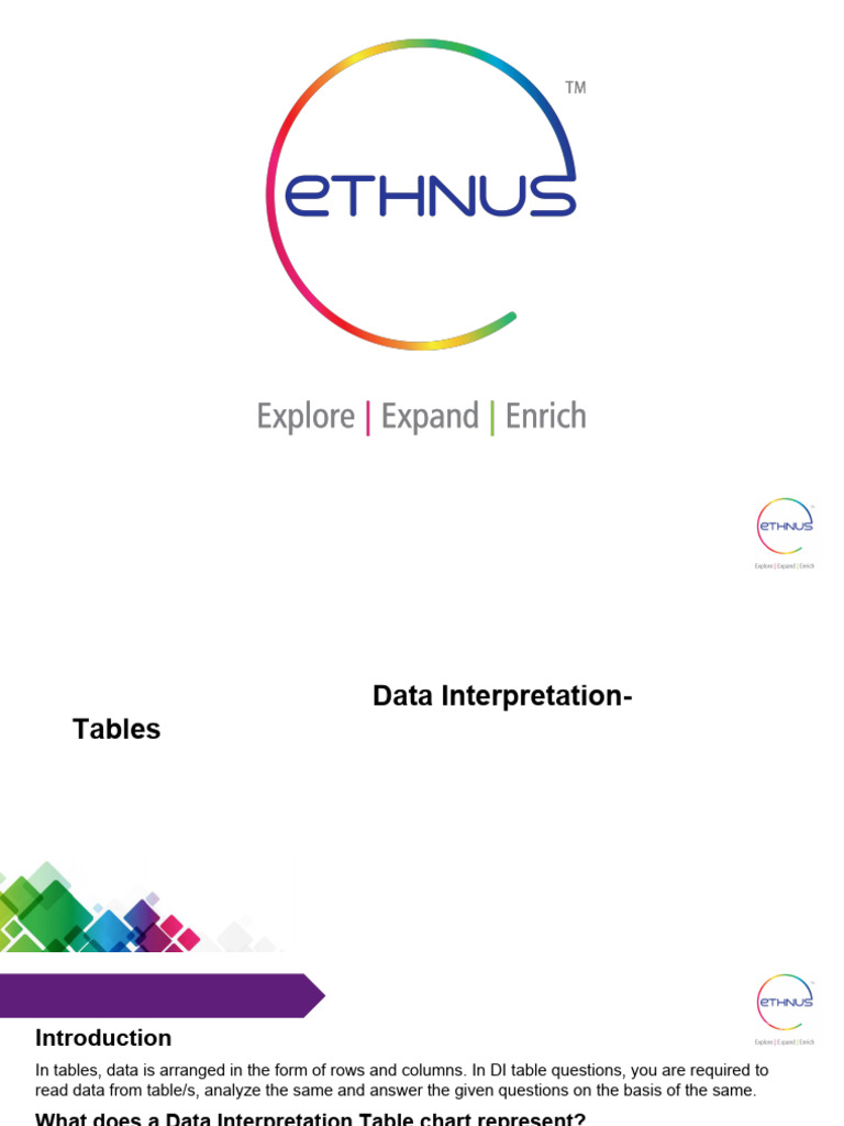 Data Interpretation-Tables _ 2nd Year Basic | PDF