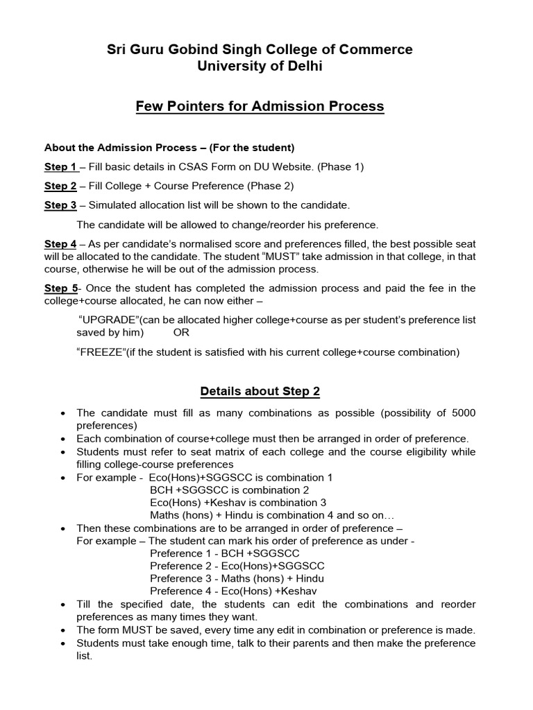 Admission Process | PDF