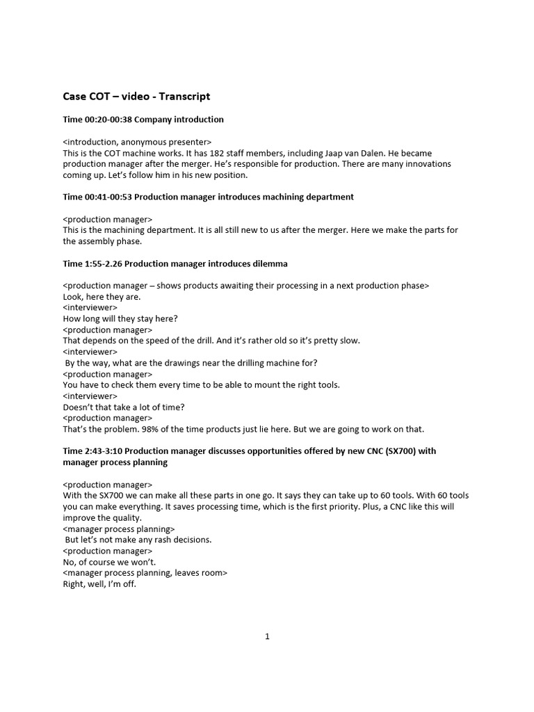 Transcript - COT Case | PDF