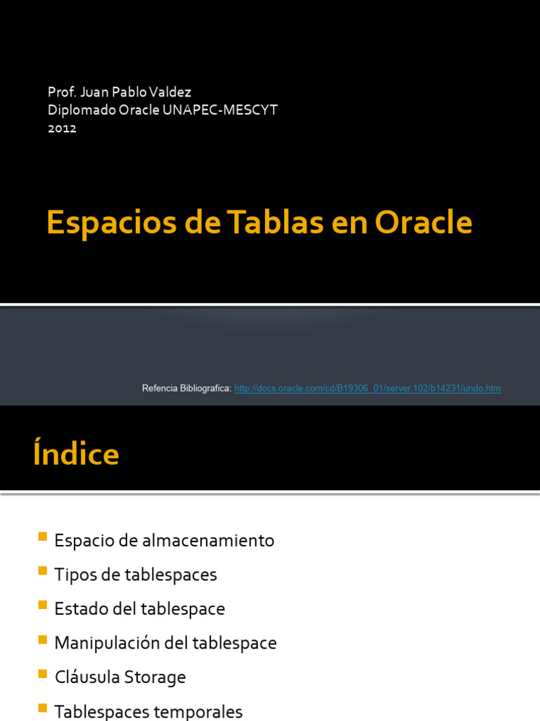 Espacios de Tabla | PDF | Bases de datos | Archivo de computadora