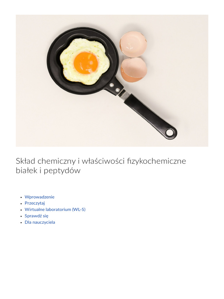 Sklad Chemiczny I Wlasciwosci Fizykochemiczne Bialek I Peptydow | PDF