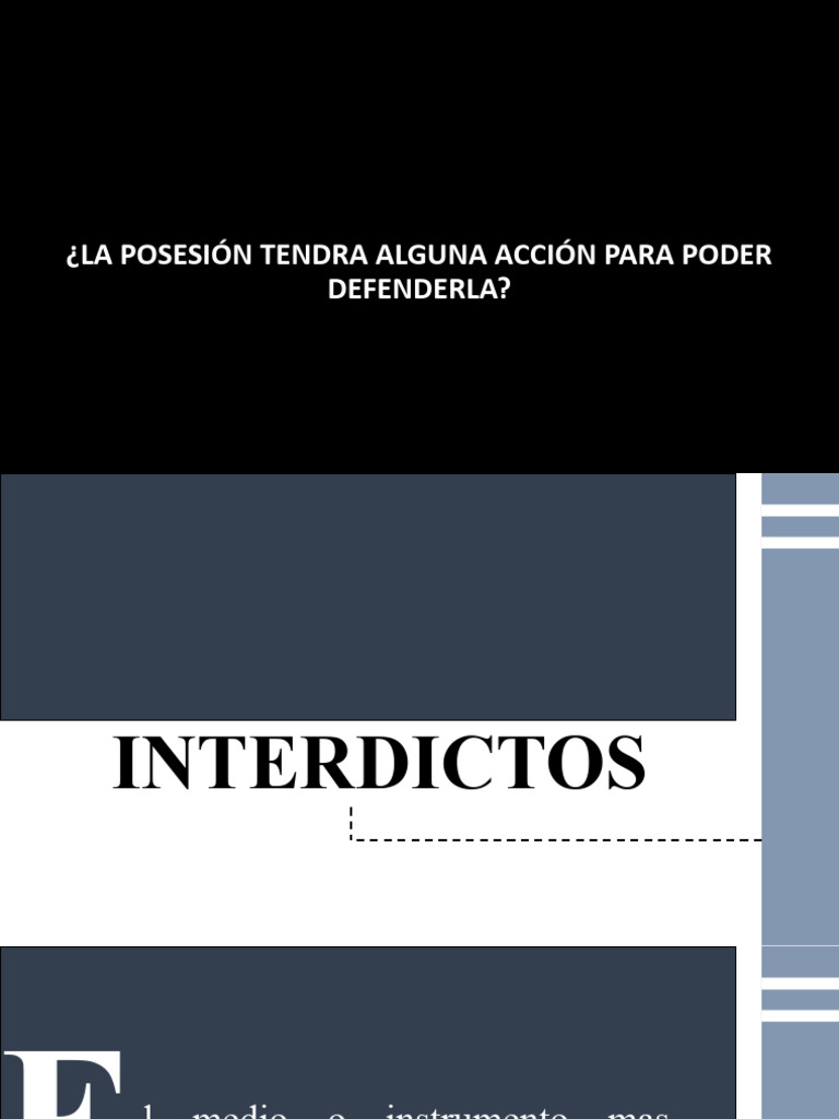 Interdictos: Defensa de la Posesión | PDF | Posesión (Ley) | Estatuto ...
