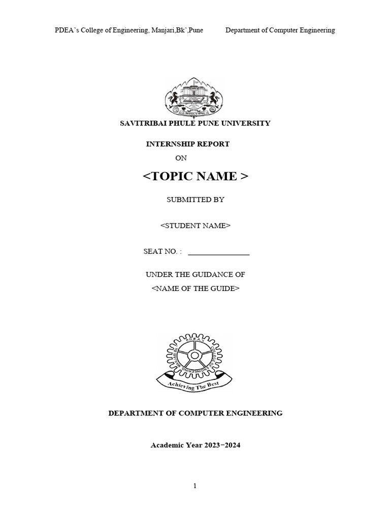 Internship Report Format 2023-24 | PDF | Computing