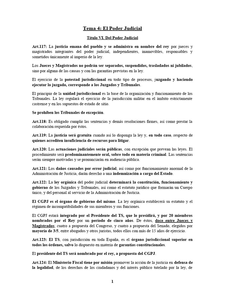 Tema 4. Poder Judicial | PDF | Judicaturas | Comisión Europea