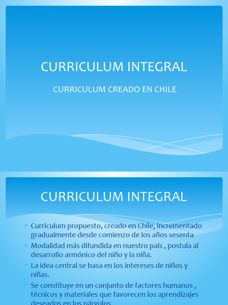 Curriculum Integral Yo | PDF | Aprendizaje | Plan de estudios