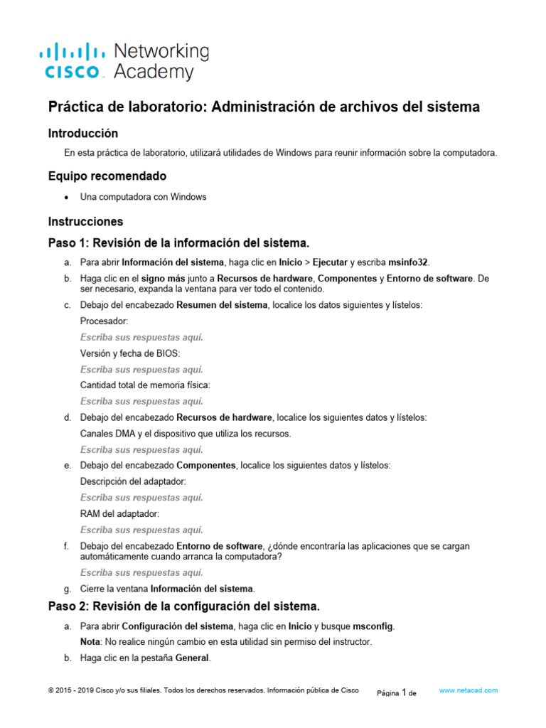 11.3.2.8 Lab - Manage System Files | PDF | Ventana (informática) | Bios