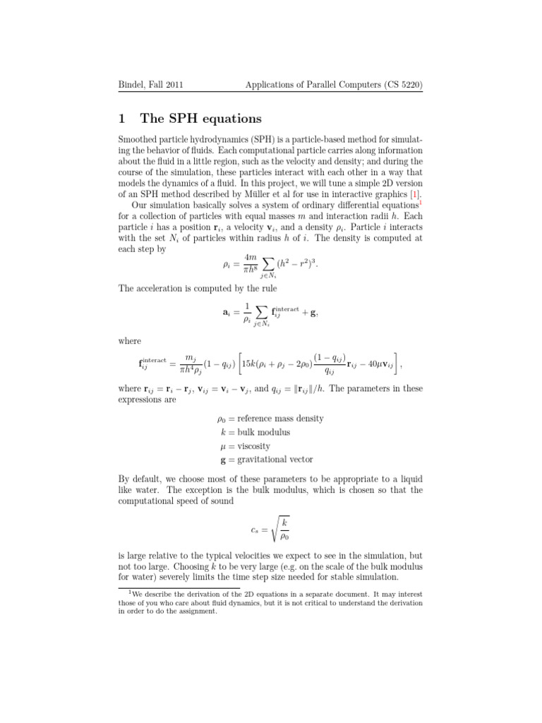 1 The SPH Equations: I I I I | PDF | Computing | Computer Programming