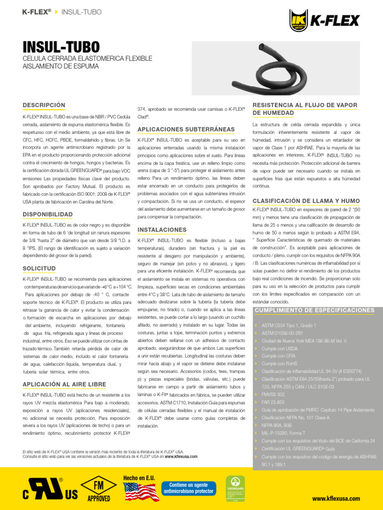 Descripcion - Manguera K-Flex | PDF | Materiales