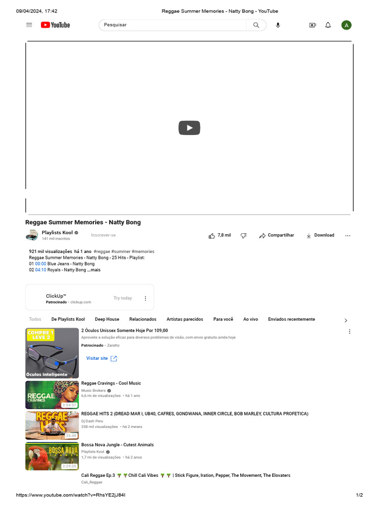 Reggae Summer Memories - Natty Bong - YouTube | PDF | Subgêneros ...