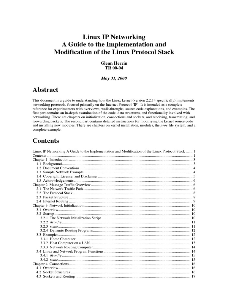 Linux Ip Networking | PDF | Network Socket | Internet Protocol Suite