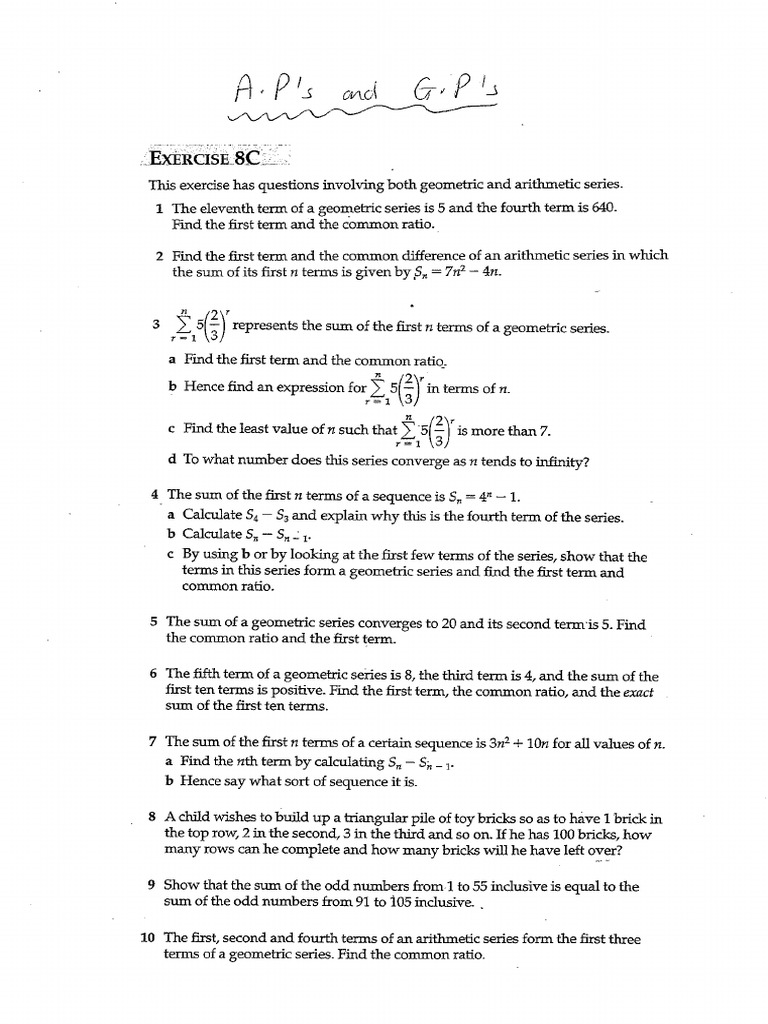 Arithmetic and Geometric Sequences | PDF