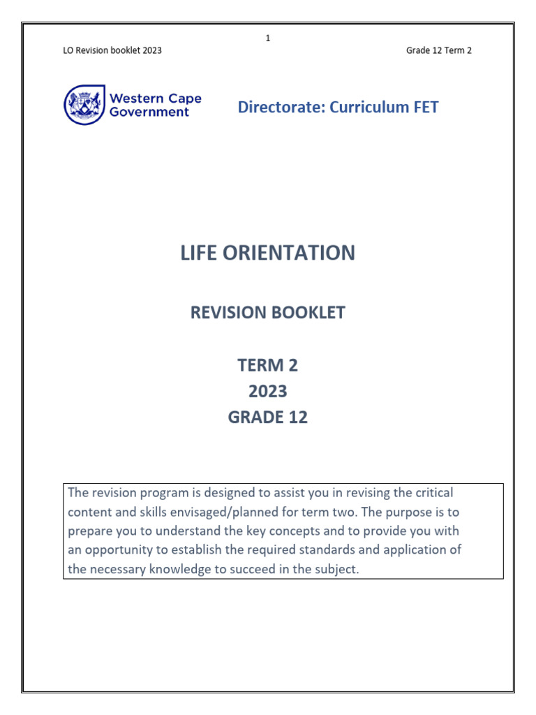 LO Revision Booklet 2023 GR 12 T2 | PDF | Popular Culture & Media ...