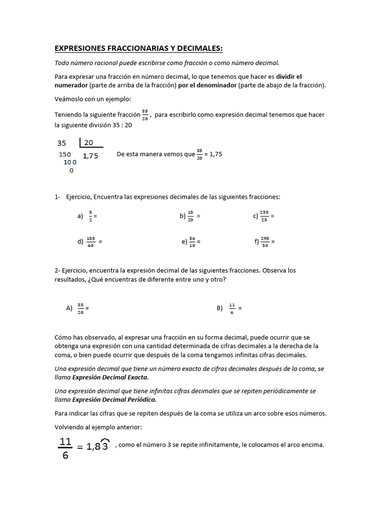 Nº 4 Expresiones Decimales Matemática 2do G E E S O 429 2 Pdf