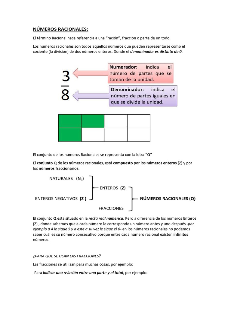 Introducción a los Números Racionales | PDF | Número racional | Objetos ...