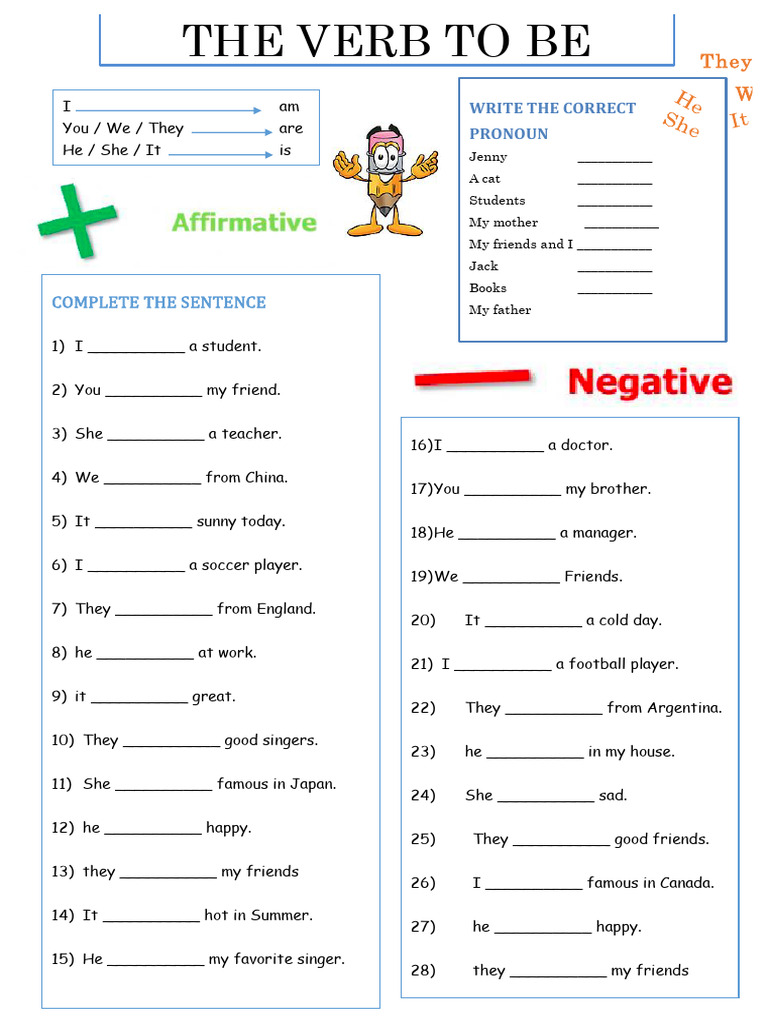 Verb TO BE - Exercises | Download Free PDF | Language Families ...