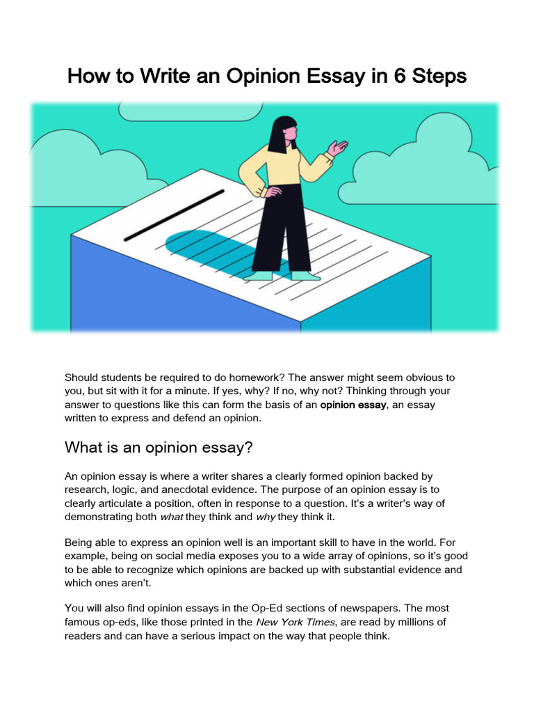 How To Write An Opinion Essay in 6 Steps | PDF | Essays | Human Communication