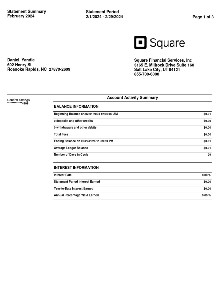 February 2024 Savings Account Statement | PDF | Overdraft | Debits And ...