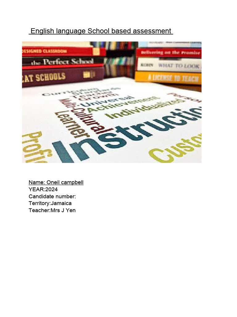 English Language School Based Assessment | PDF | Narrative | Critical ...