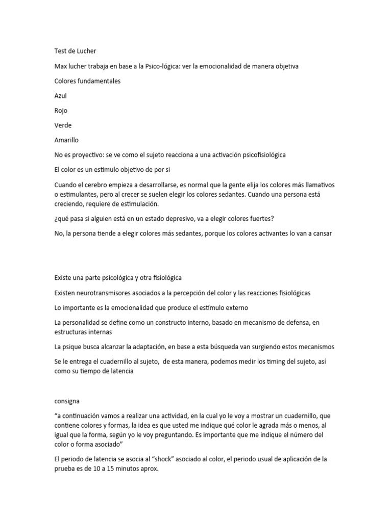 Test de Lucher - Alt | PDF | Color | Amarillo