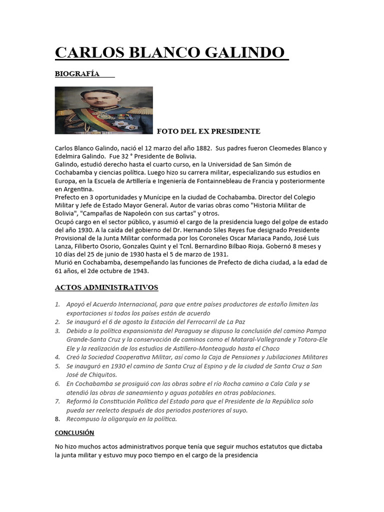 Carlos Blanco Galindo | PDF | Bolivia