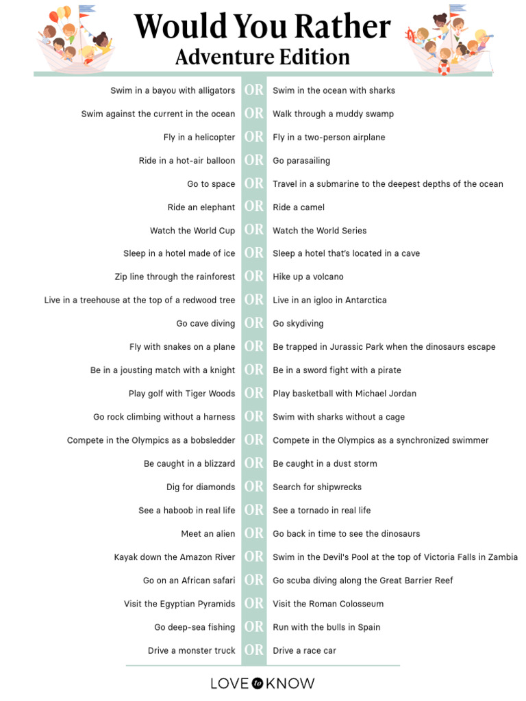 4955 Would You Rather Printable | PDF
