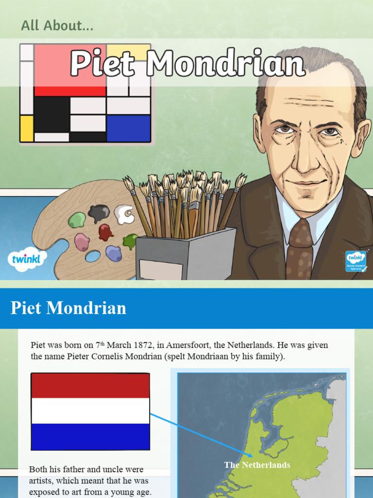 All About Piet Mondrian Powerpoint - Ver - 3 | PDF | Movements | Paintings
