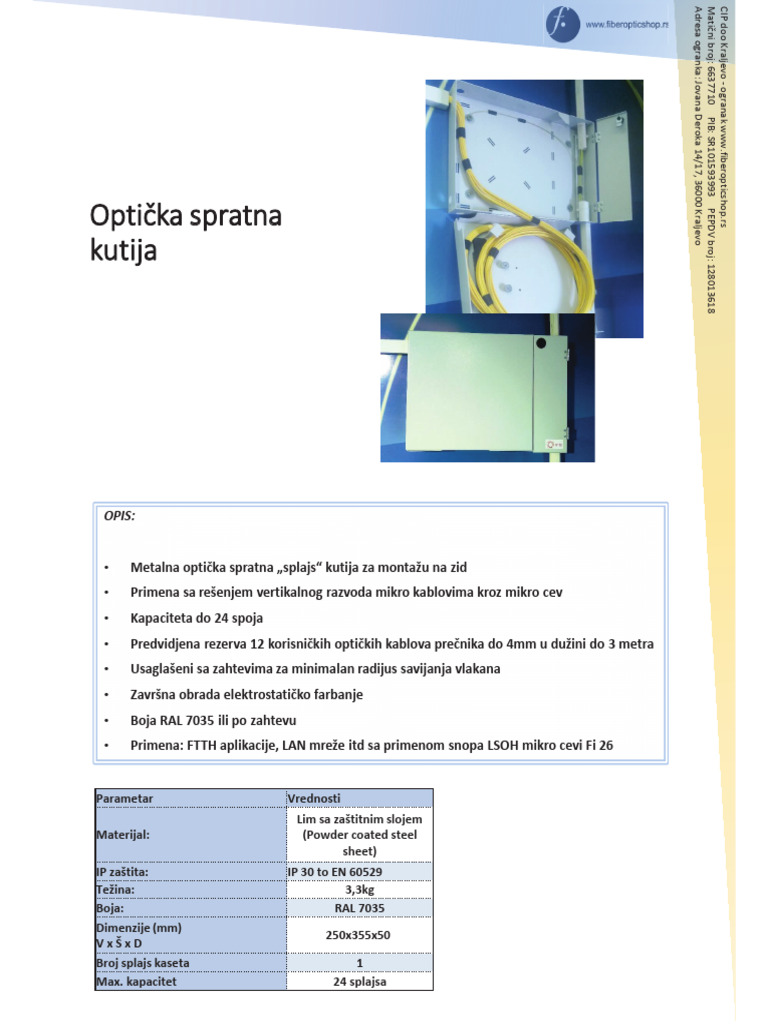 Opticka Spratna Kutija | PDF