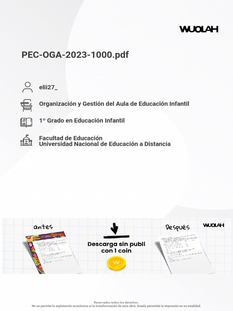 Wuolah Free PEC OGA 2023 1000 | PDF | Salón de clases | Creatividad