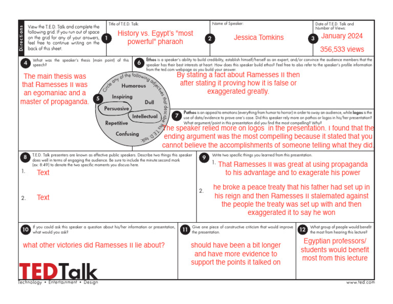 TEDTalkWorksheet_copy | PDF | Logos | Persuasion