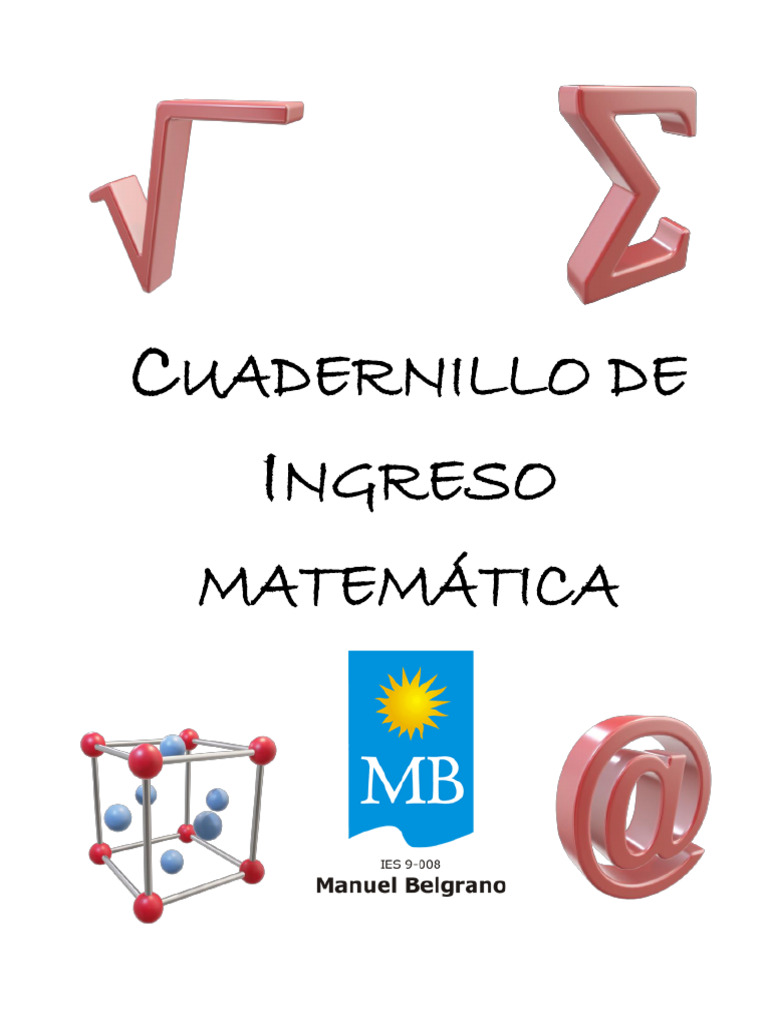 Cuadernillo Ingreso Matemática | PDF | Proposición | Álgebra de Boole