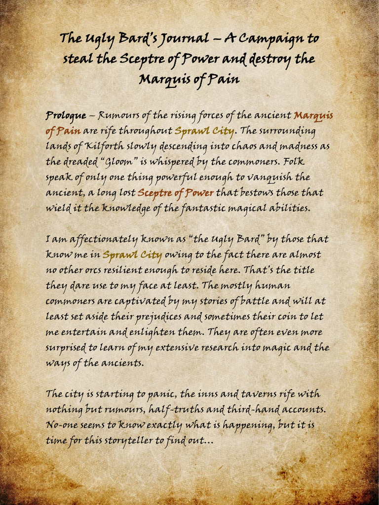 The Ugly Bard's Journal | PDF