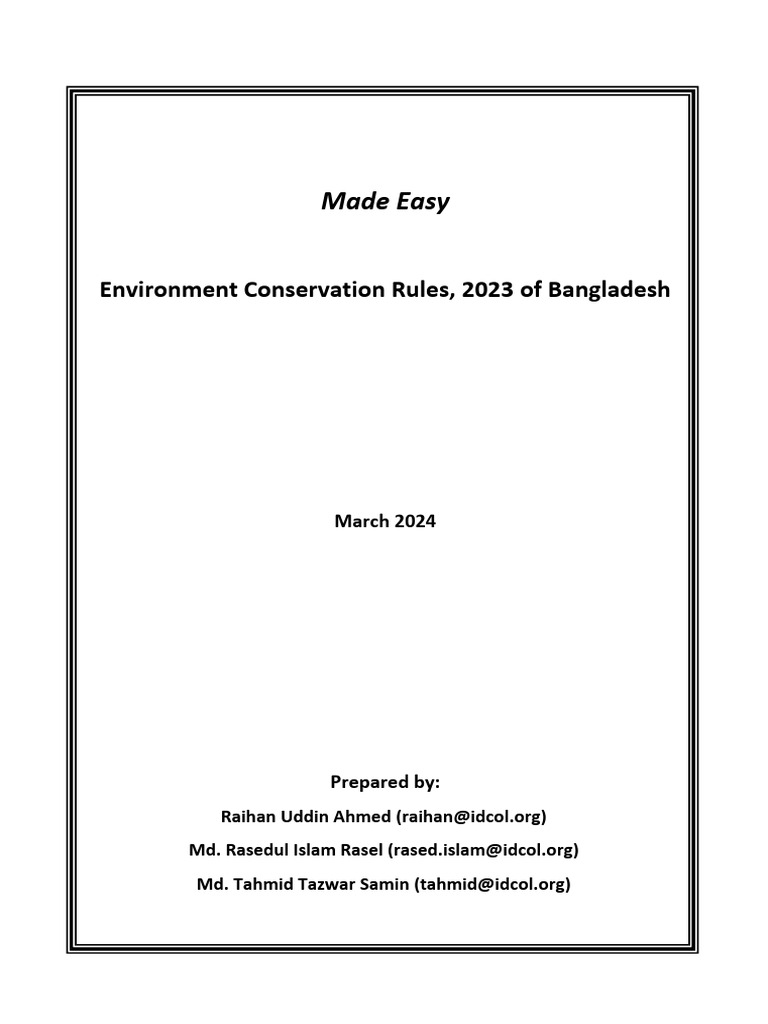A Made Easy of Environment Conservation Rules, 2023 | PDF ...