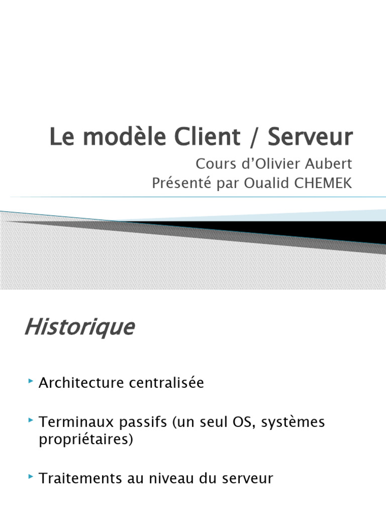 Modèle Client-Serveur : Concepts et Architectures | PDF | Client–serveur | Middleware