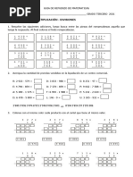 Ficha Sumas Restas Multiplicaciones y Divisiones para Cuarto de ...