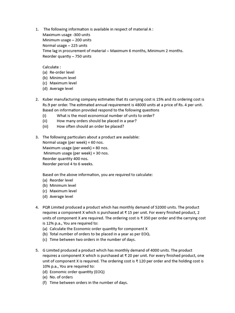 Assignment - Material Control | PDF | Economies | Business Economics