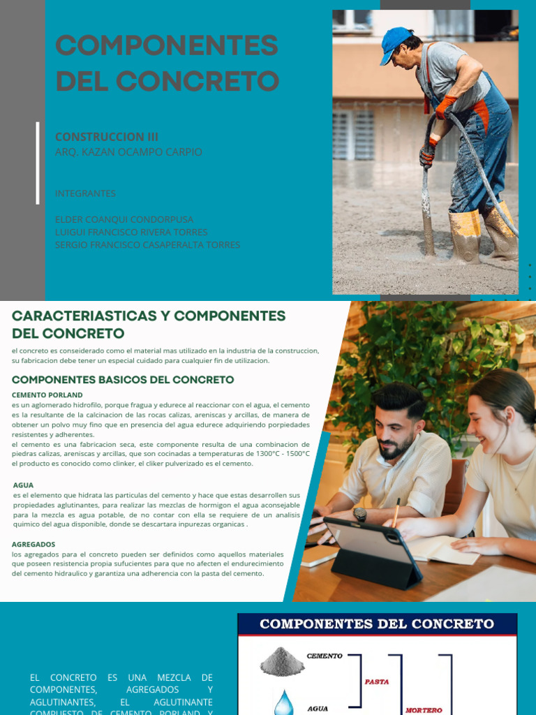 COMPONENTES DEL CONCRETO | PDF | Hormigón | Cemento