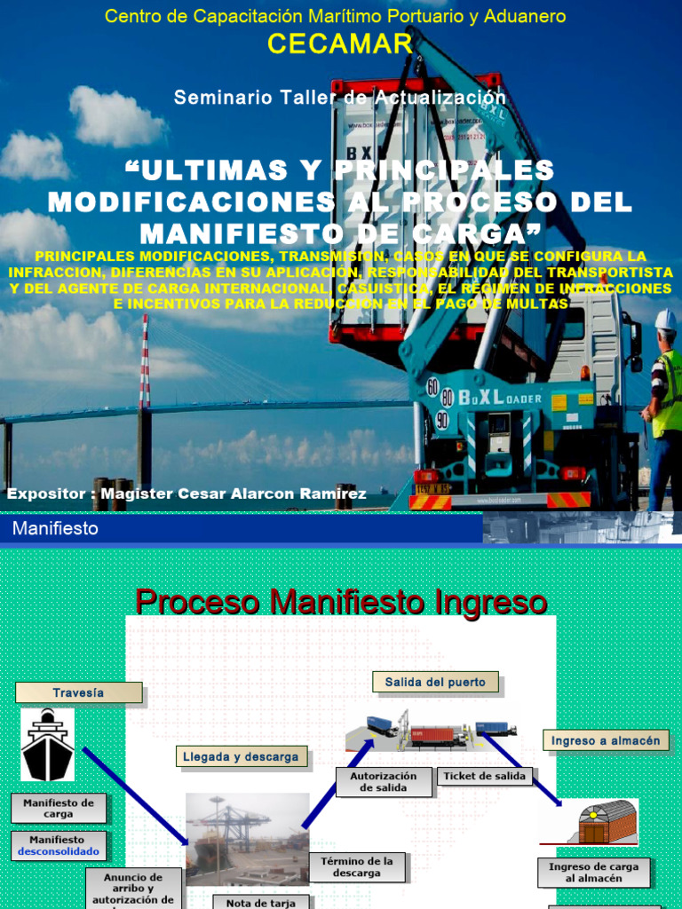 Ultimas Y Principales Modificaciones Al Proceso Del Manifiesto de Carga | PDF | aduana | Regulación